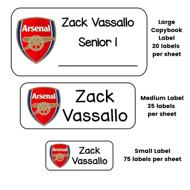 Zaky's Stationery - Online Shop. Football Team Labels