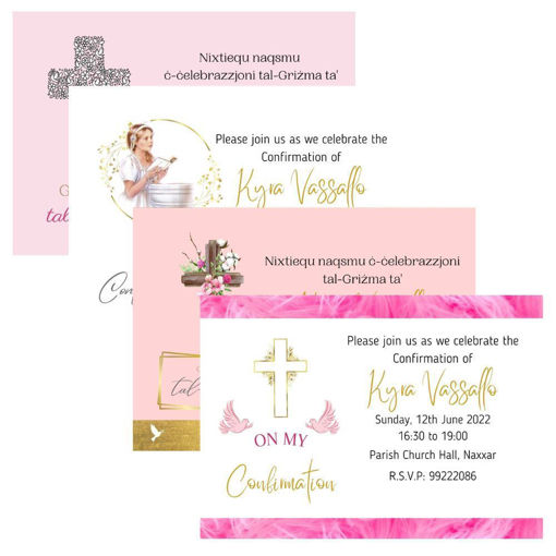 Zaky's Stationery - Online Shop. Confirmation Invitations for Girls