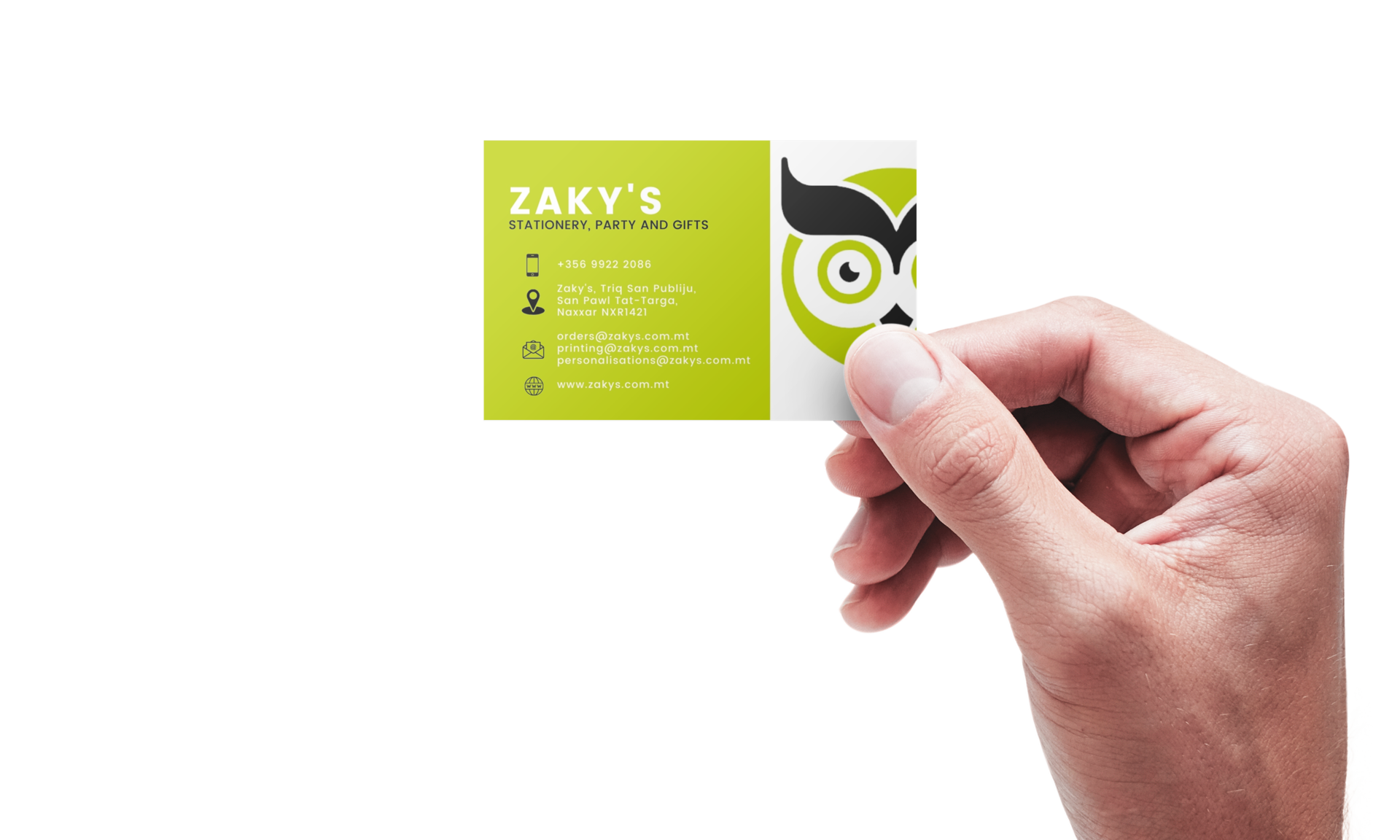 Zaky's Stationery - Online Shop. Business Cards - Single Sided