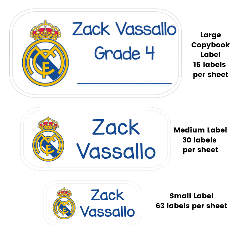 Zaky's Stationery - Online Shop. Football Team Labels